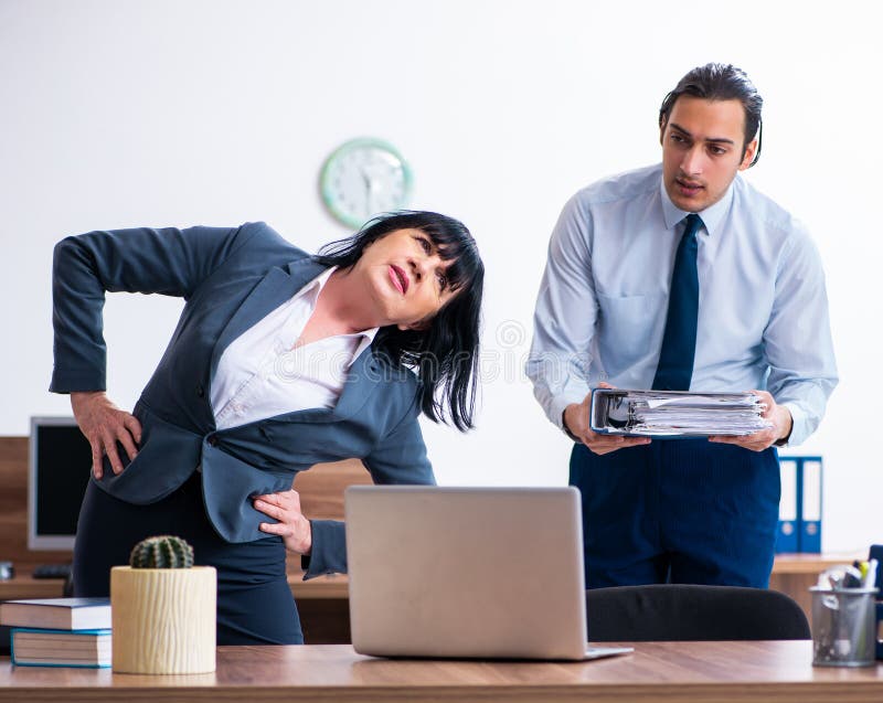 Two Employees Doing Sport Exercises in the Office Stock Image - Image ...