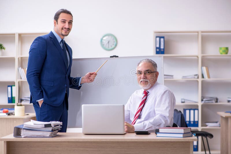 Two Employees in the Office in Business Presentation Concept Stock ...