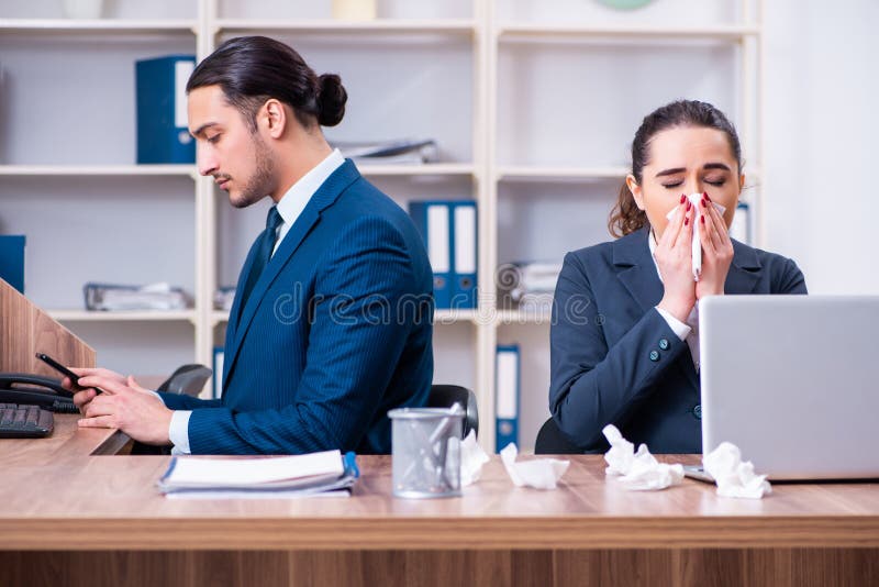 Two Employees Suffering at Workplace Stock Photo - Image of partner ...