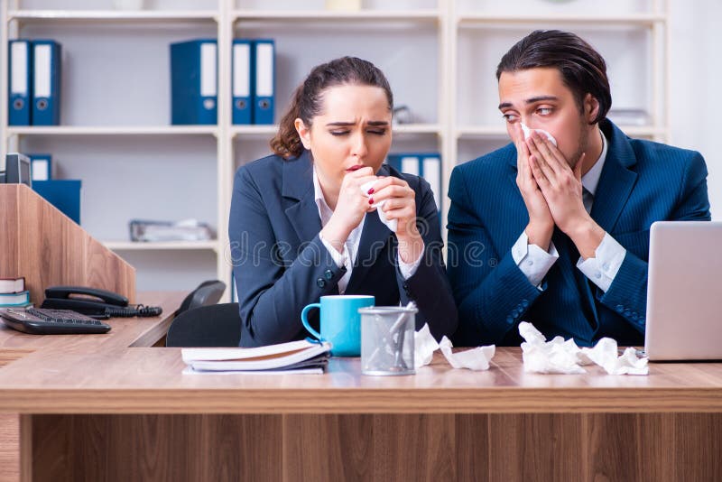 Two Employees Suffering at Workplace Stock Image - Image of business ...