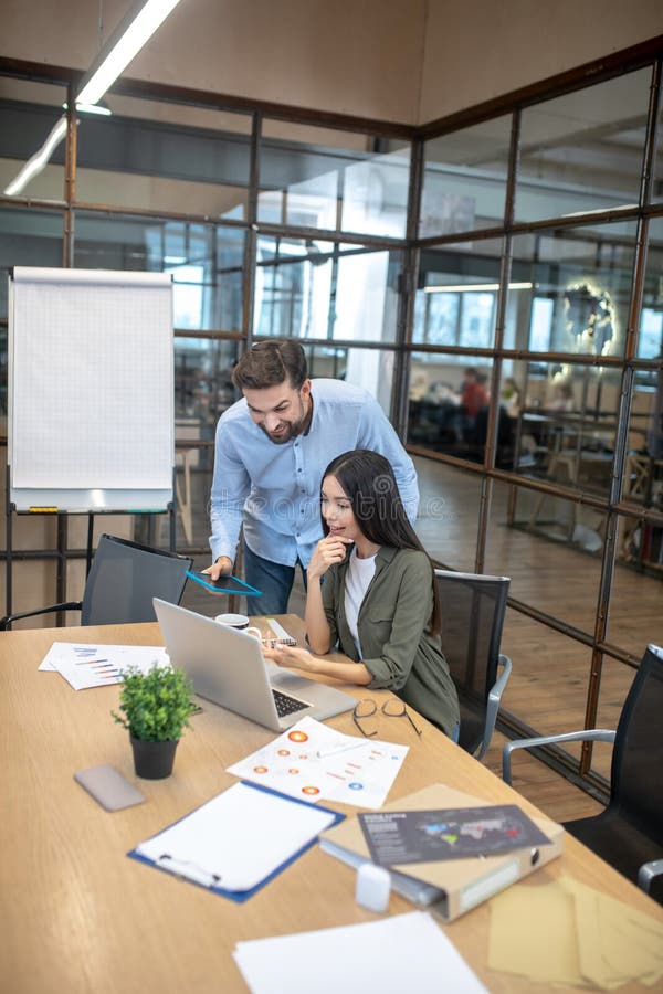 Two Employees Working On A New Project Stock Photo - Image of idea ...