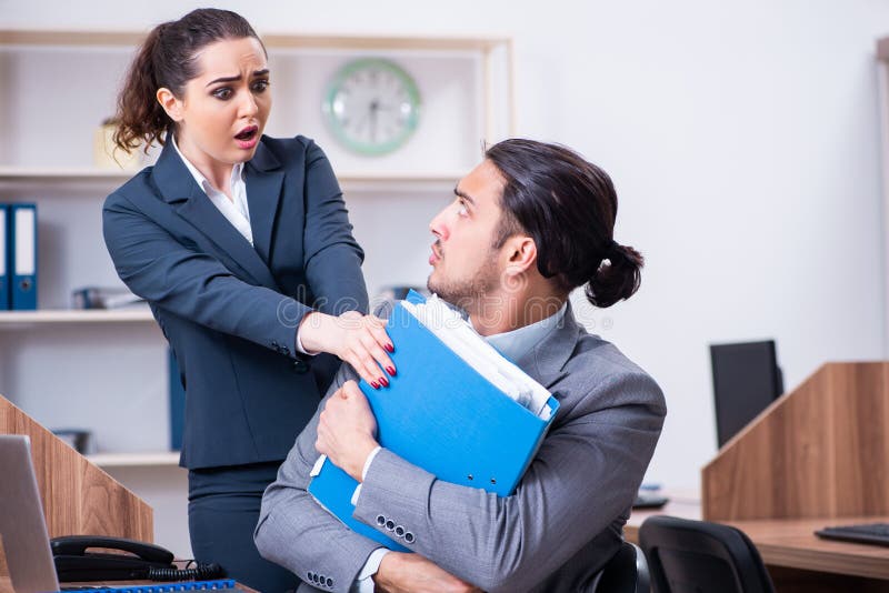 Two Employees Working in the Office Stock Image - Image of conflict ...