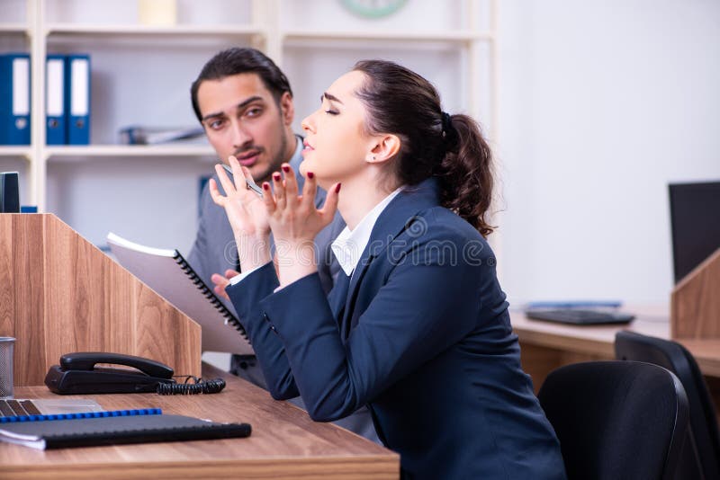 Two Employees Working in the Office Stock Image - Image of businessman ...