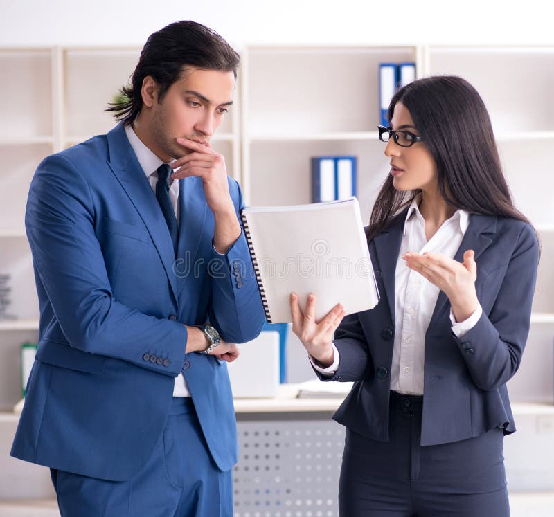 Two Employees Working in the Office Stock Image - Image of boss, career ...