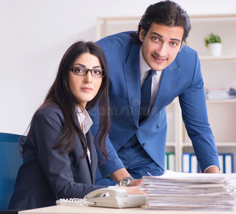 Two Employees Working in the Office Stock Photo - Image of laptop ...
