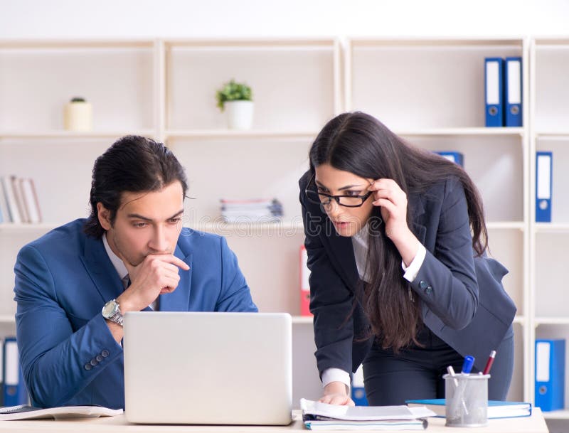 Two Employees Working in the Office Stock Image - Image of manager ...