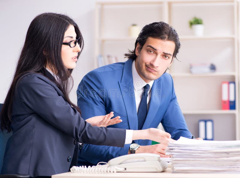 Two Employees Working in the Office Stock Photo - Image of arguing ...