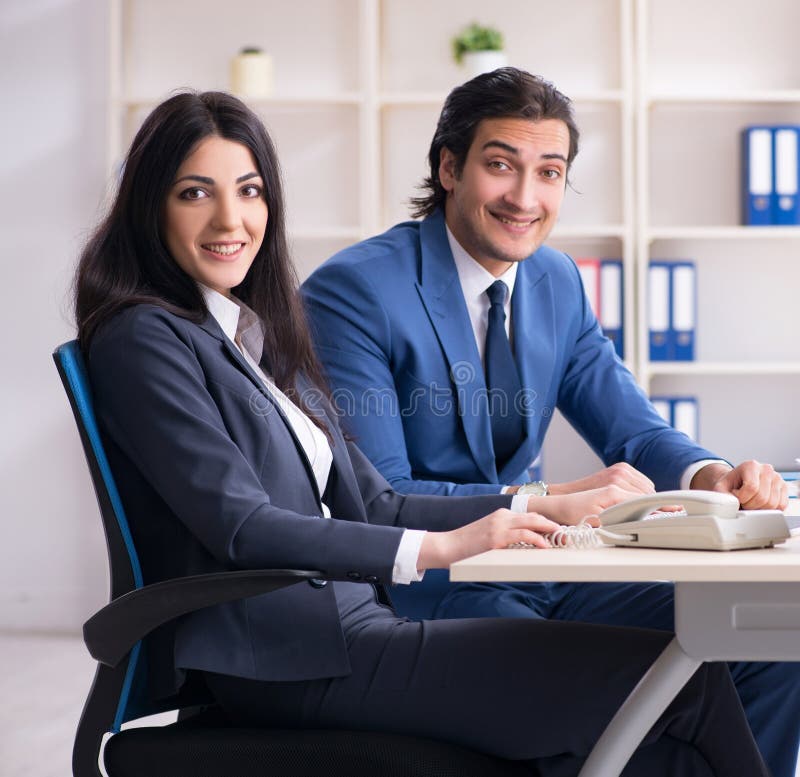 Two Employees Working in the Office Stock Photo - Image of manager ...