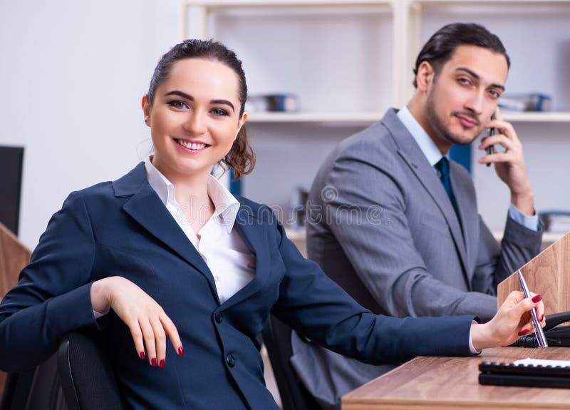 Two Employees Working in the Office Stock Photo - Image of assistant ...