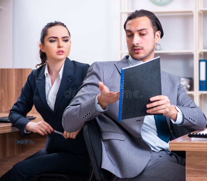 Two Employees Working in the Office Stock Image - Image of career ...
