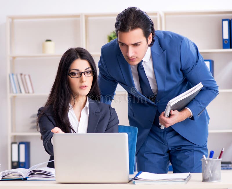 Two Employees Working in the Office Stock Photo - Image of assistant ...