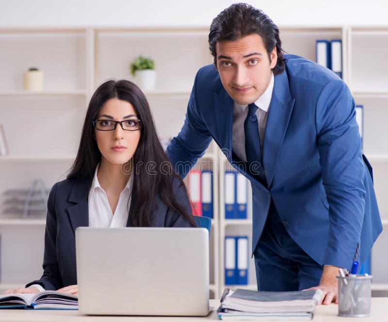Two Employees Working in the Office Stock Image - Image of corporate ...