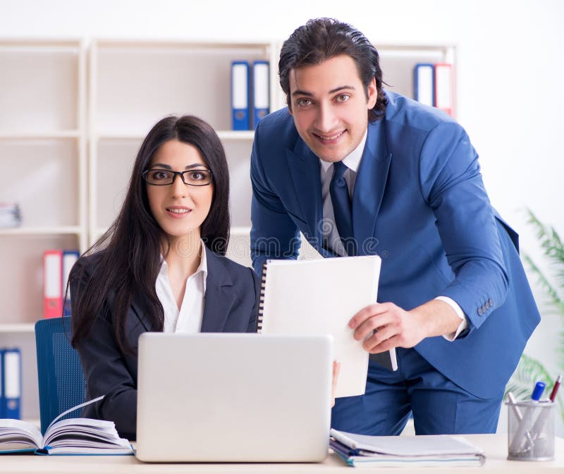 Two Employees Working in the Office Stock Photo - Image of assistant ...