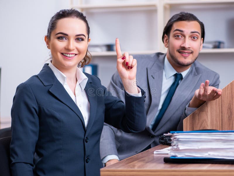Two Employees Working in the Office Stock Image - Image of corporate ...