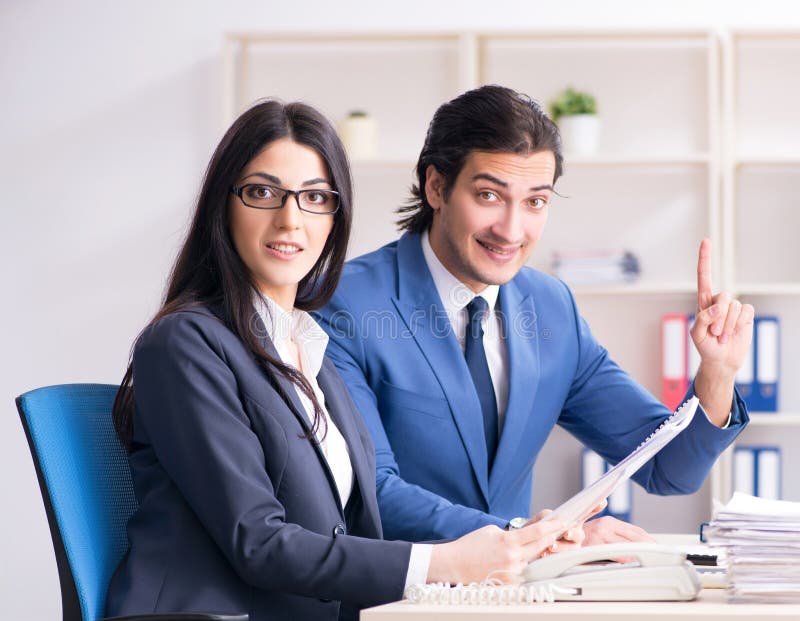 Two Employees Working in the Office Stock Photo - Image of auditor ...
