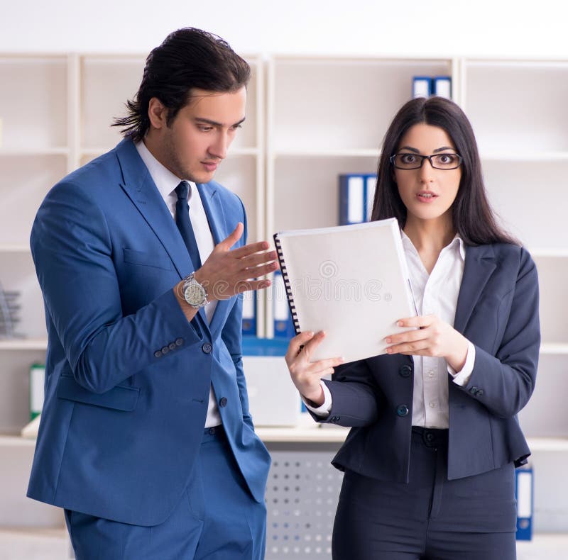 Two Employees Working in the Office Stock Image - Image of office ...