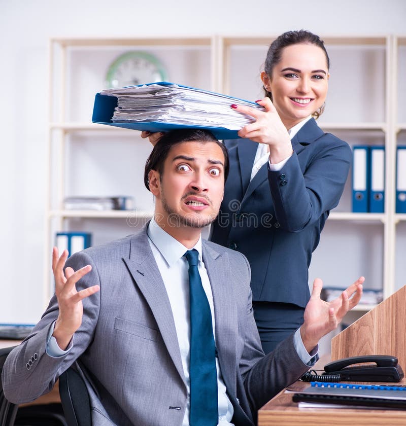 Two Employees Working in the Office Stock Photo - Image of overloaded ...