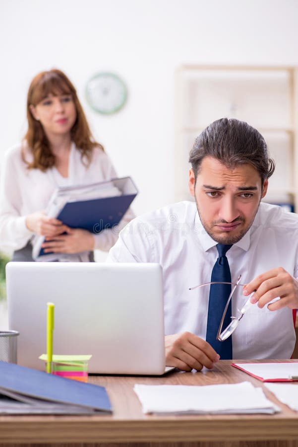 Two Employees Working in the Office Stock Image - Image of businessman ...