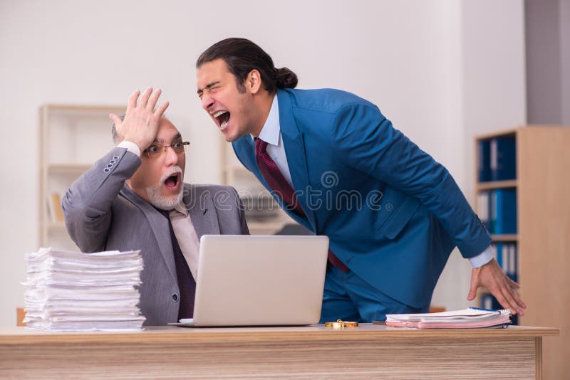 Two Employees Working in the Office Stock Image - Image of conflict ...