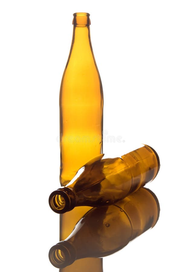 Two Empty beer bottle stock photo. Image of orange, blank - 7711664