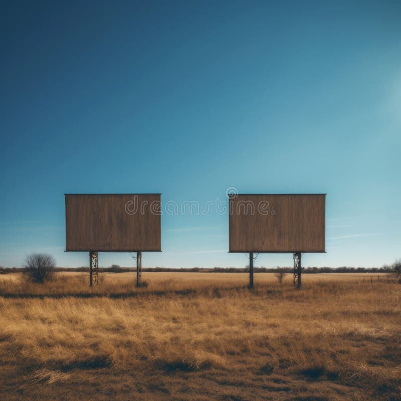 Two Empty Billboards in the Middle of a Field. Generative AI Image ...