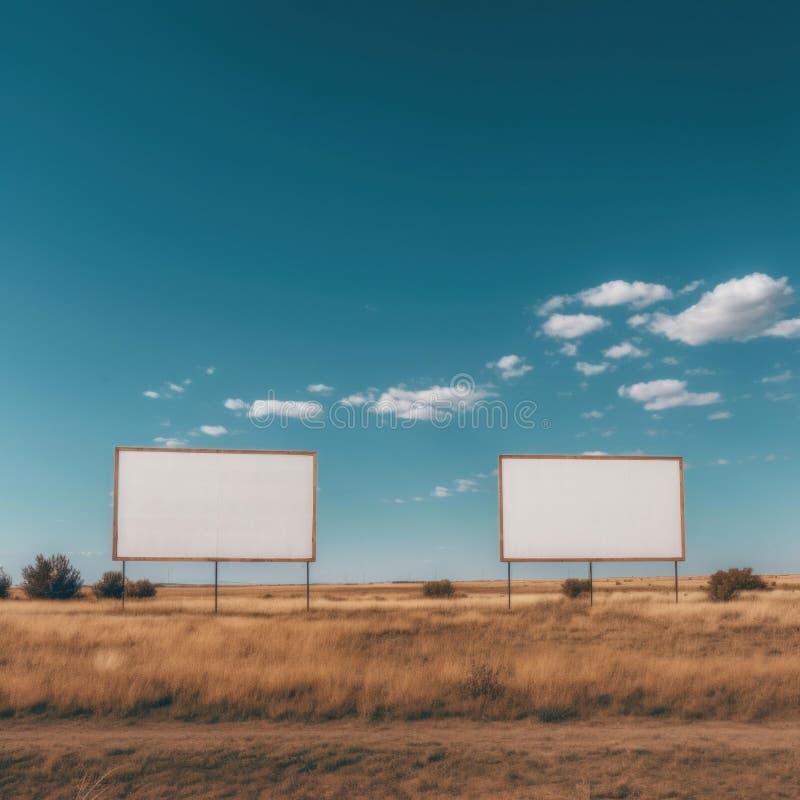 Two Empty Billboards in the Middle of a Field. Generative AI Image ...