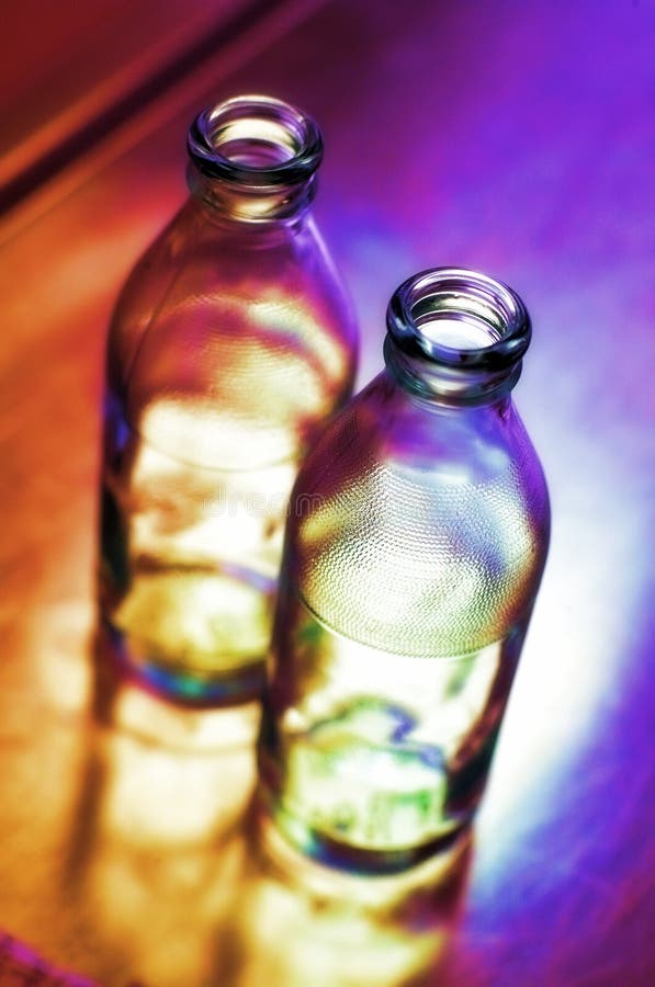 Two empty bottles stock photo. Image of transparency - 15076016