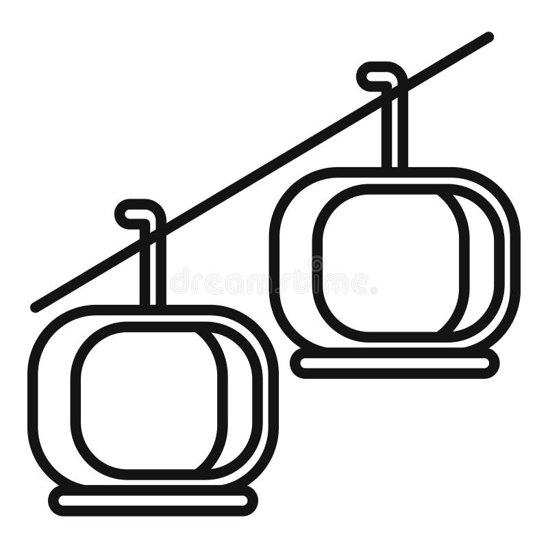 Two Empty Cable Cars Hanging from Cableway Stock Illustration ...