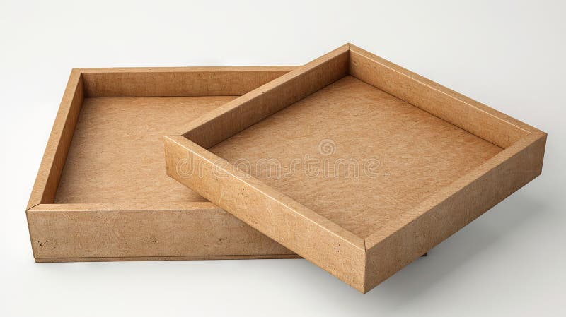 Two Empty Cardboard Boxes on a White Surface Stock Image - Image of ...