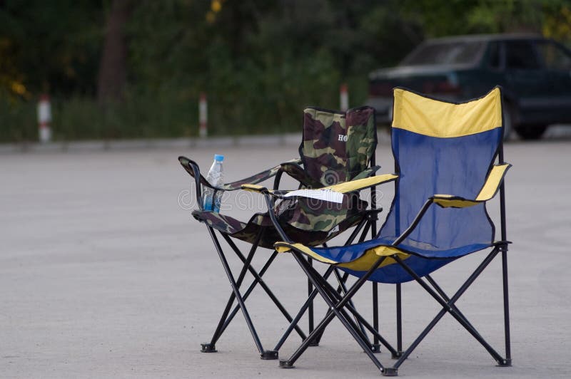 Two empty chairs stock image. Image of fabric, lawn, empty - 87596621