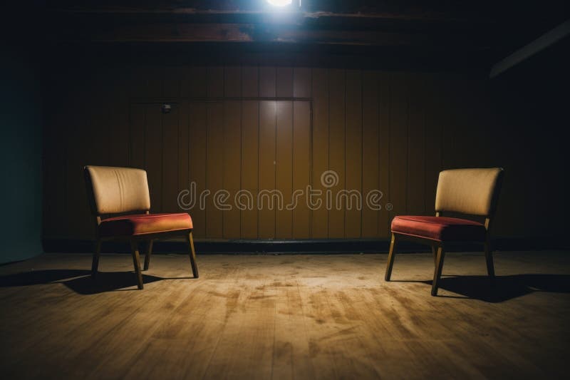 Two Empty Chairs Facing Each Other in a Room Stock Image - Image of ...