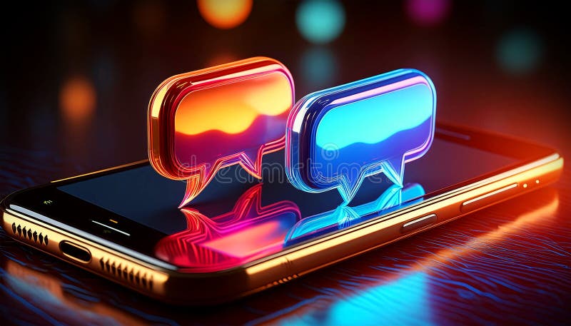 Two Empty Chat Speech Bubbles on a Smartphone Screen - Generative Ai ...