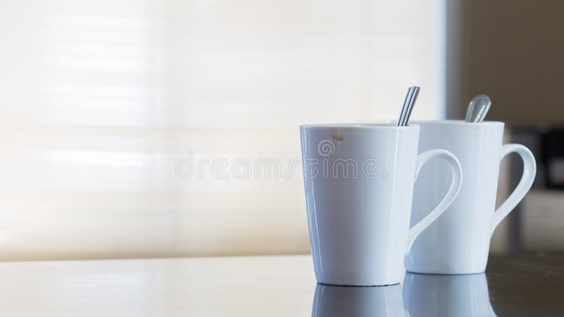 Two Empty Coffee Cup after Drink. Stock Image - Image of closeup, latte ...