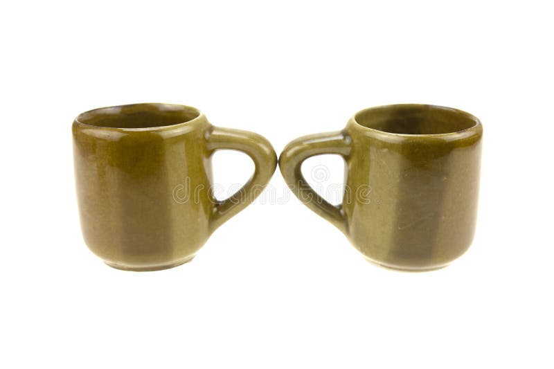 Two Empty Coffee Cups Isolated on White Background Stock Image - Image ...