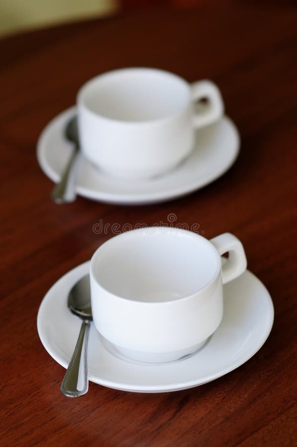 Two Empty Coffee or Tea Cups Stock Photo - Image of focus, cappuccino ...