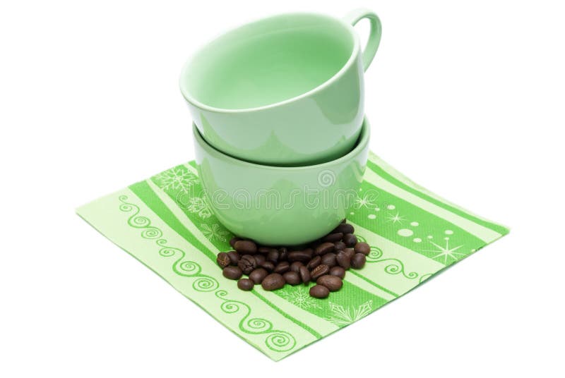 Two Empty Cups and Coffee Beans. Stock Photo - Image of cafe, concept ...