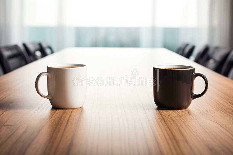 Two Empty Cups of Coffee, Signifying a Completed Meeting Stock ...