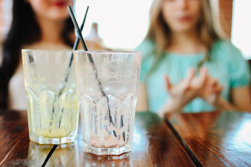 Two empty glasses stock photo. Image of tube, drinking - 117631714