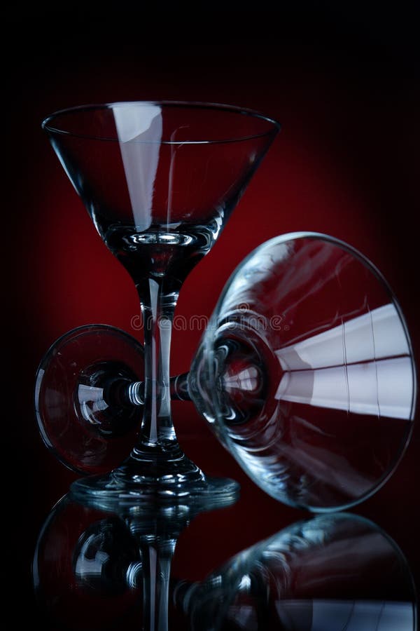 Two empty martini glass stock image. Image of booze, spirits - 16162991