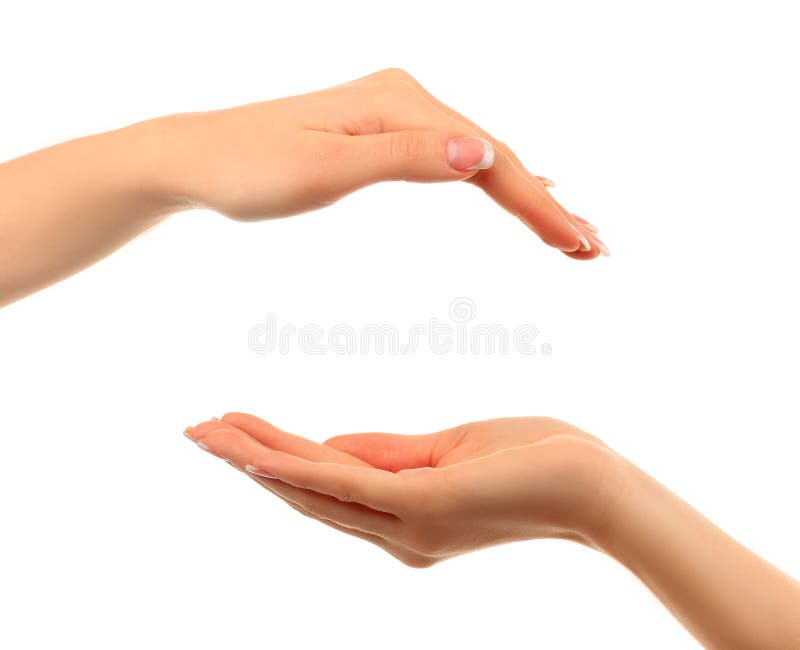 Two Empty Open Hand Isolated on White Background Stock Image - Image of ...