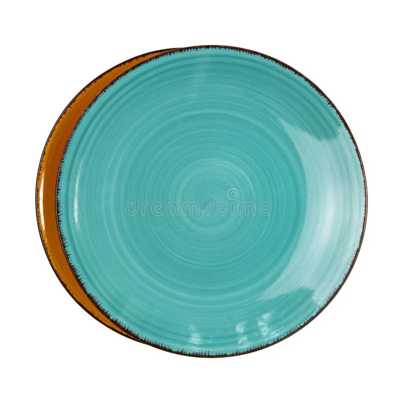 Two Empty Plates Isolated on White, Top View Stock Photo - Image of ...