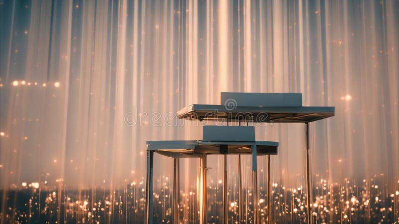 Two Empty Podiums in a Light Show Stock Video - Video of awards, tables ...