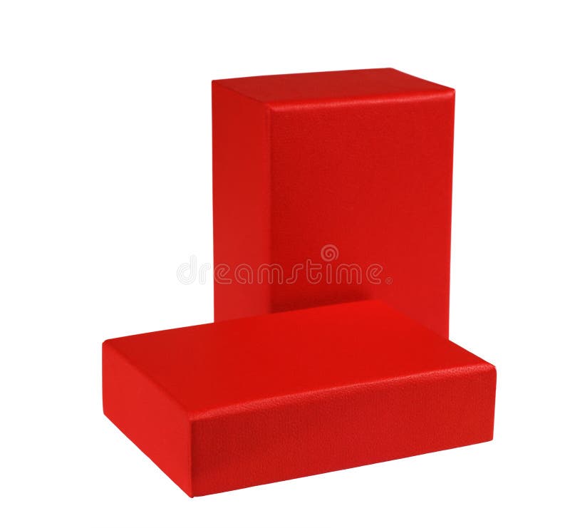 Empty Red Rectangular Podium on Red Background with Crumpled Paper ...