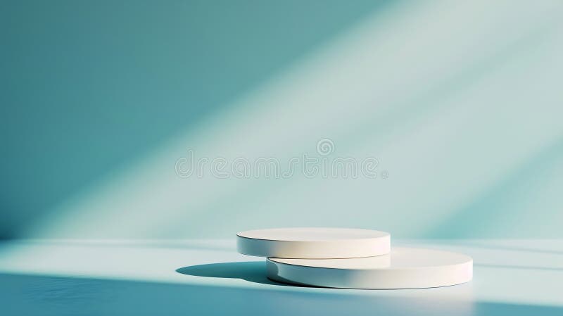 Two_empty_round_white_platforms_stacked_2 Stock Illustration ...