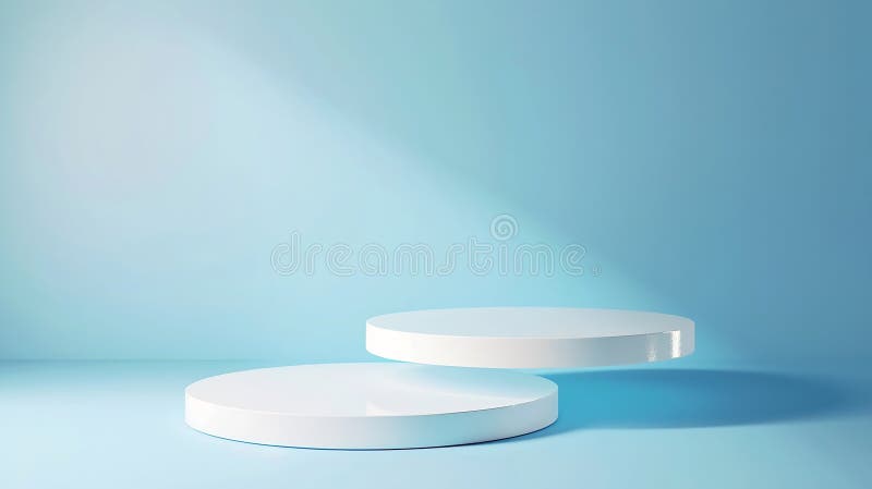 Two_empty_round_white_platforms_stacked_4 Stock Illustration ...