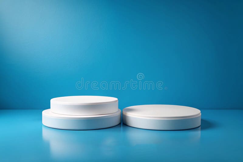 Two Empty Round White Platforms Stacked Stock Illustration ...