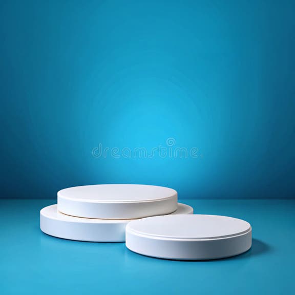 Two Empty Round White Platforms Stacked Stock Illustration ...