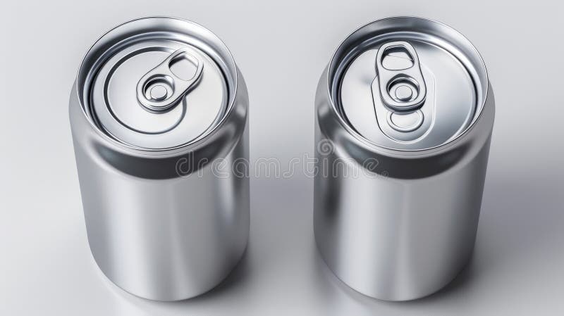 Two Empty Soda Cans Made of Silver Metal, Sitting Side by Side Stock ...