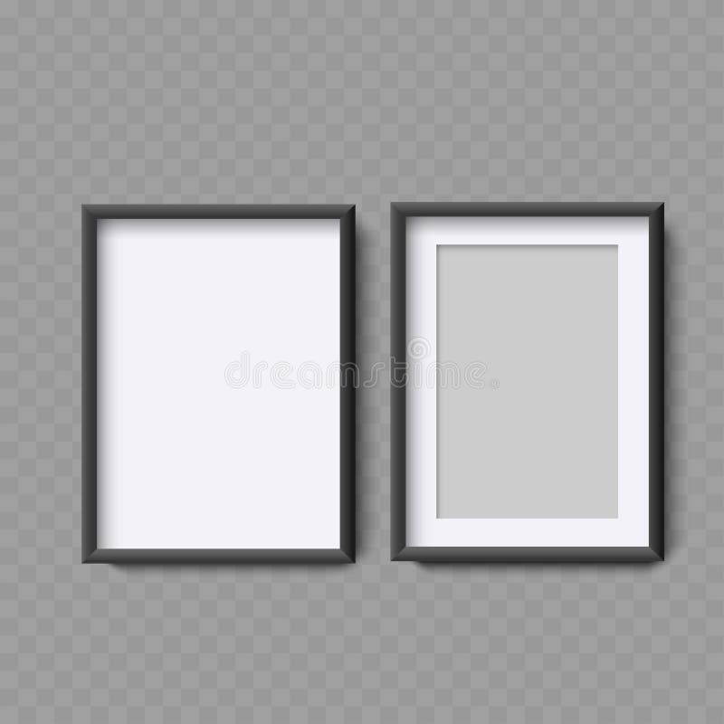Two Empty Square Frames with Black and White Borders - Vector Stock ...