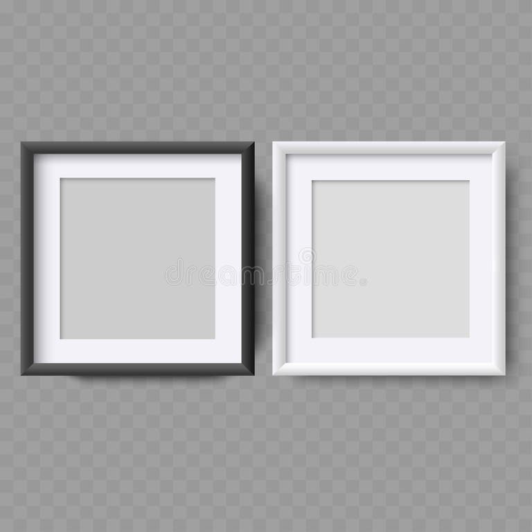 Two Empty Square Frames in Black and White Mockup - Vector Stock Vector ...